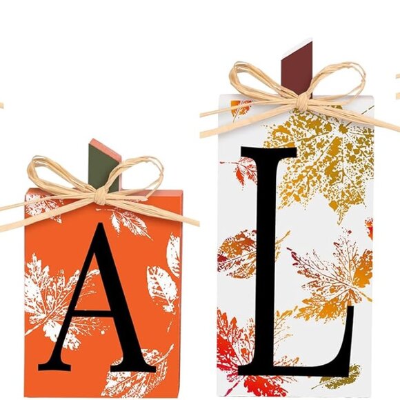 Accents | Fall Decor 4 Pcs Autumn Wood Sign Include Fall Lettered Block ...